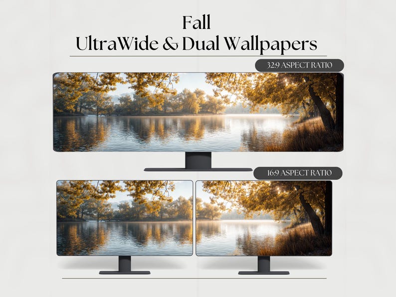 Fall Desktop Wallpaper for Ultrawide and Dual Monitors | 32x9 and 16x9 ...