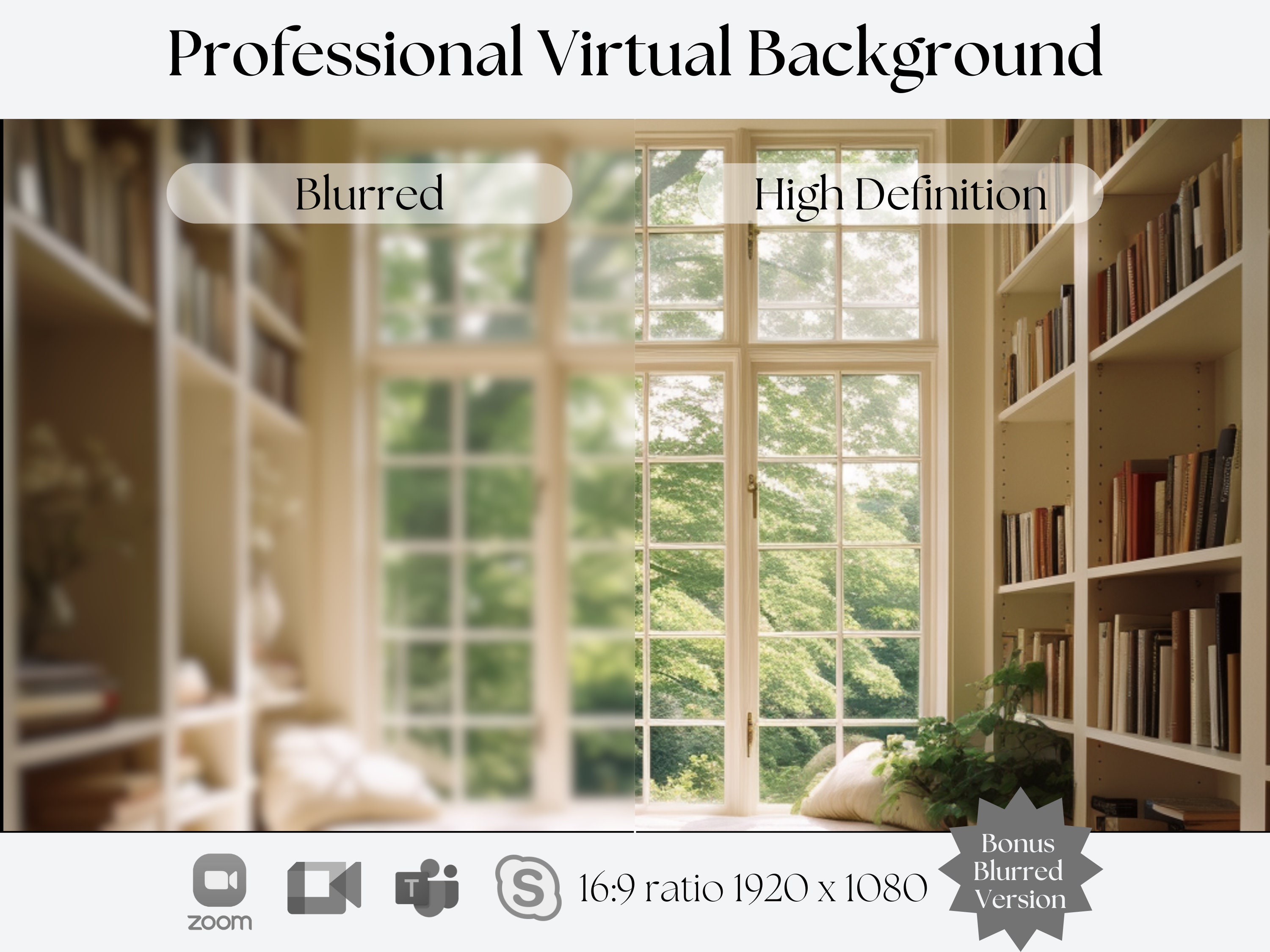 Virtual Background Compatible With Zoom, Teams, Webex, Skype, Google ...