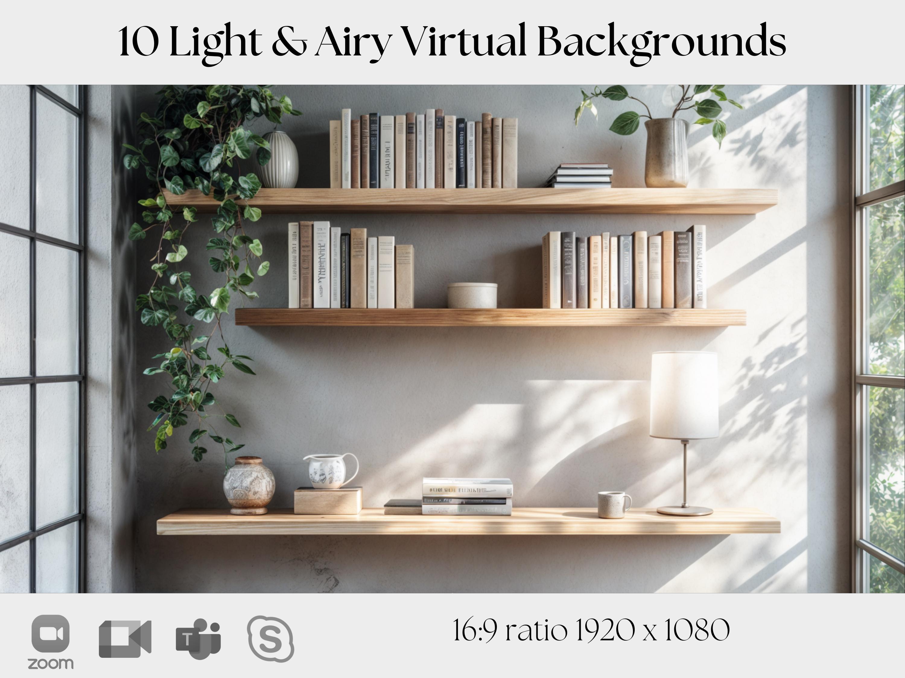 10 Light & Airy Zoom Backgrounds for Virtual Meetings | Bookshelf ...