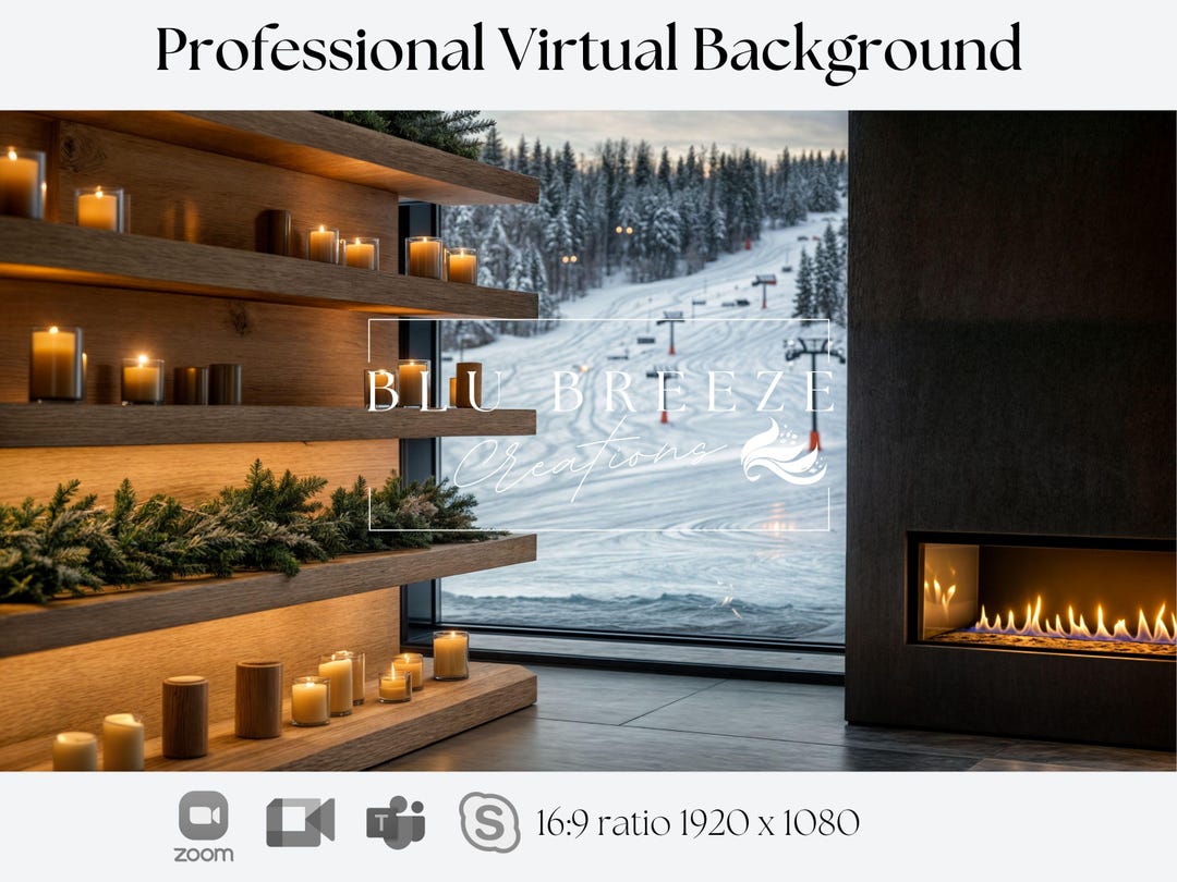 Ski Resort Winter Virtual Background for Video Calls Zoom Teams Webex ...