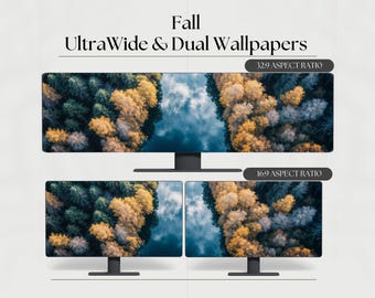 Fall Desktop Wallpaper for Ultrawide and Dual Monitors 32x9 and 16x9 ...