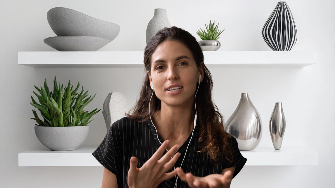 Minimalist White Zoom Virtual Background - Customizable for Video Calls ...