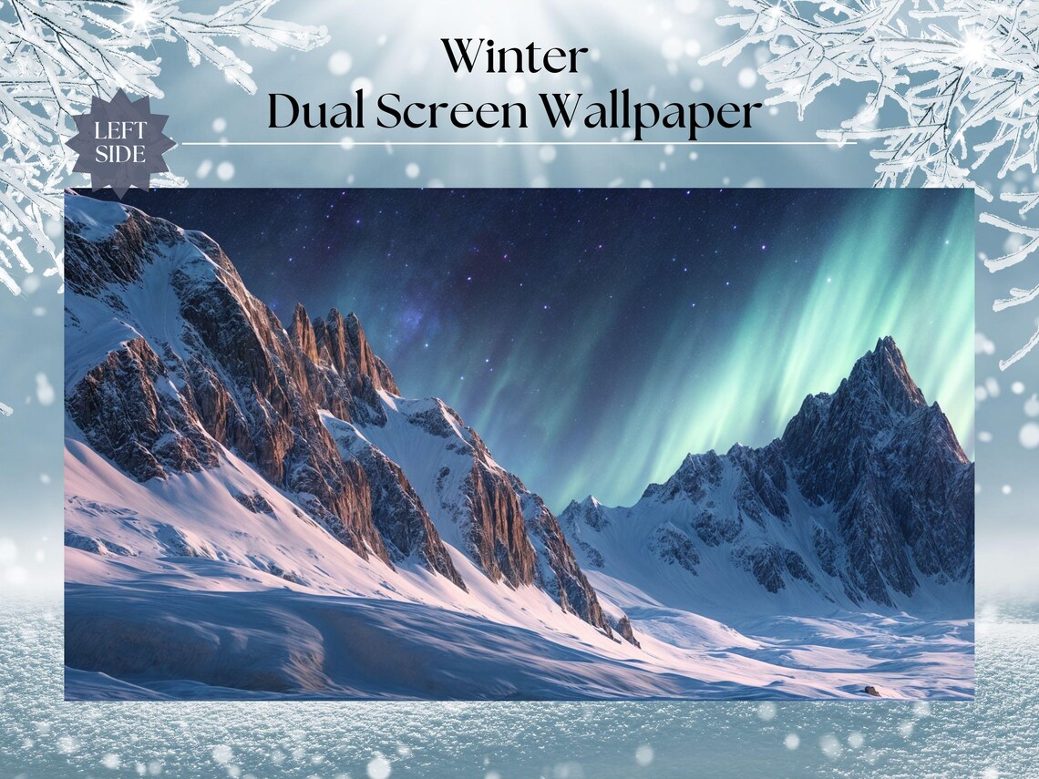Winter Northern Lights Wallpaper High-resolution for Ultrawide Dual ...