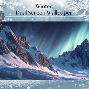 Winter Northern Lights Wallpaper High-resolution for Ultrawide Dual ...