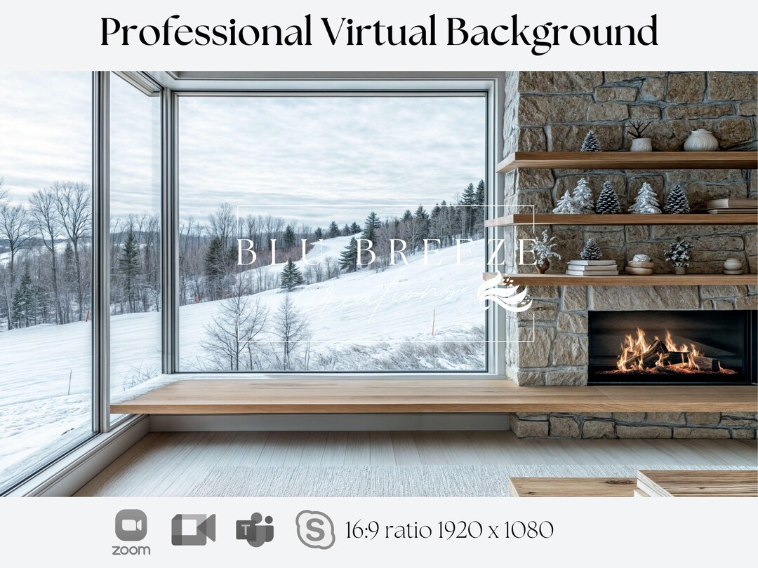 Winter Virtual Background for Video Calls Zoom Teams Webex Skype Google ...