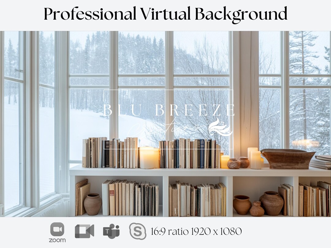 Winter Virtual Background Compatible With Zoom, Teams, Facebook, Webex ...