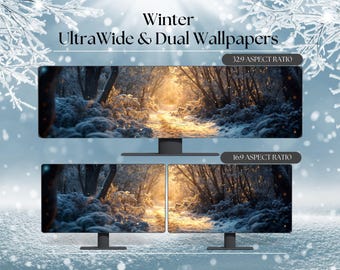 Winter Wallpaper for Dual and Ultrawide Monitors High-resolution Snowy ...