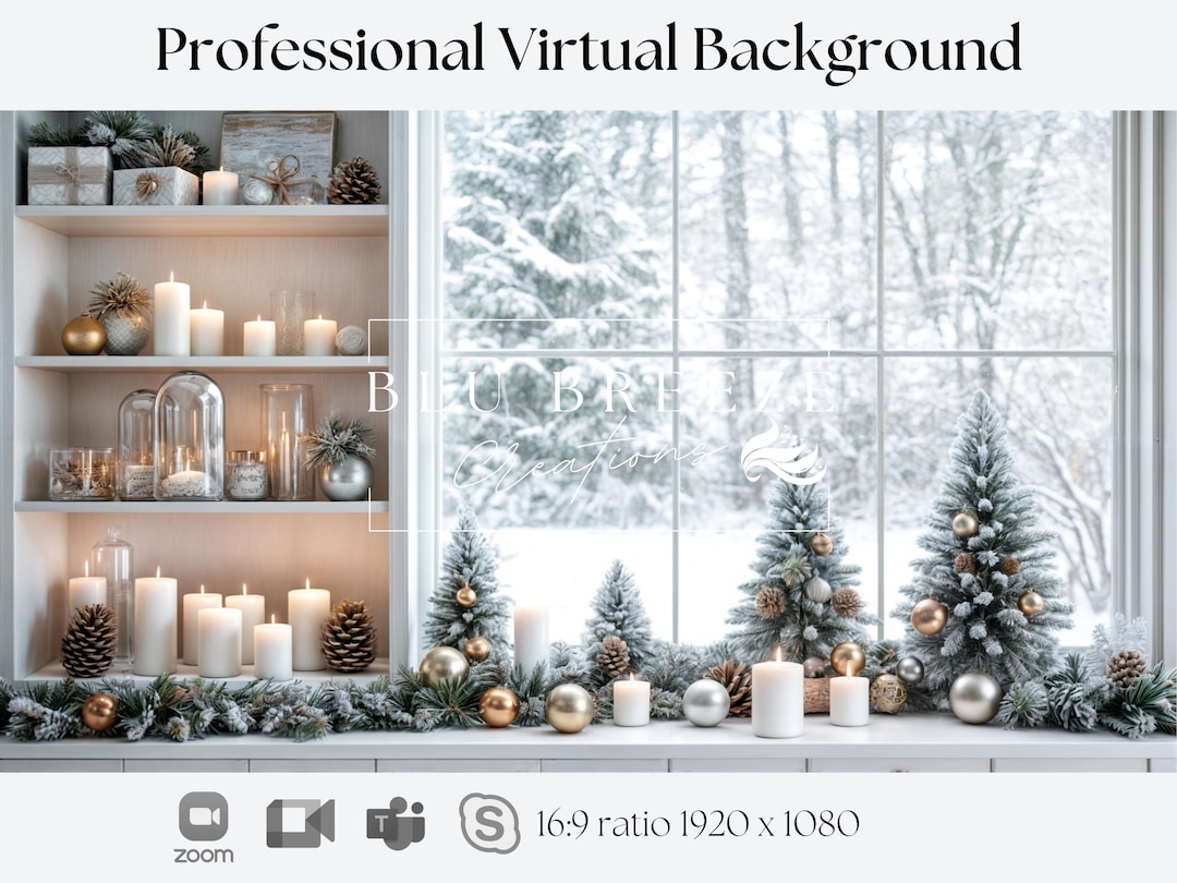 Cozy Winter Virtual Background for Zoom Teams Webex Skype Google Meet ...