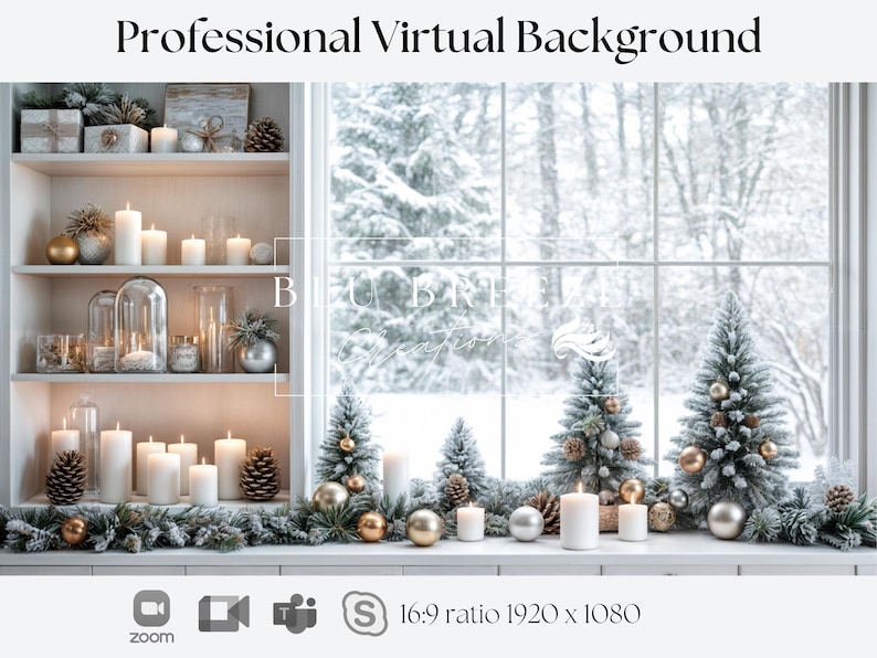 Cozy Winter Virtual Background for Zoom Teams Webex Skype Google Meet ...