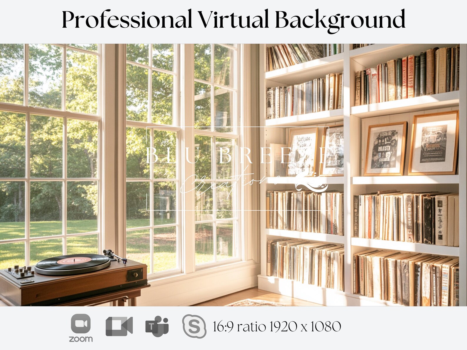 Music Themed Virtual Background Compatible With Zoom, Teams, Webex ...