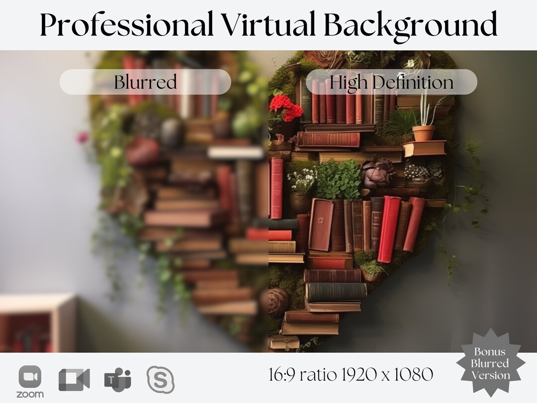 Virtual Background Compatible With Zoom, Teams, Facebook, Webex, Skype ...