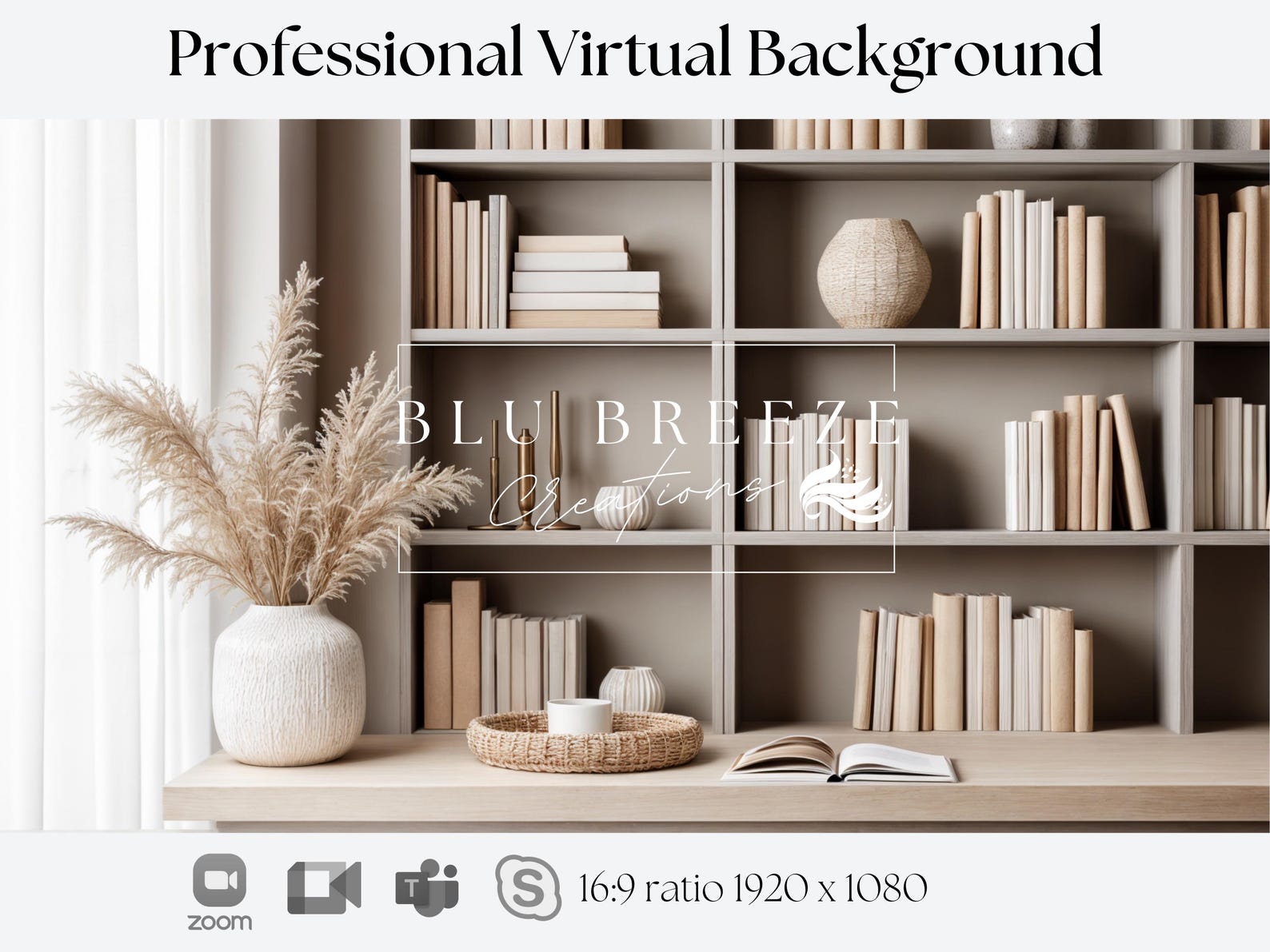 Home Office Virtual Background | Teams Webex Skype Google Meet ...
