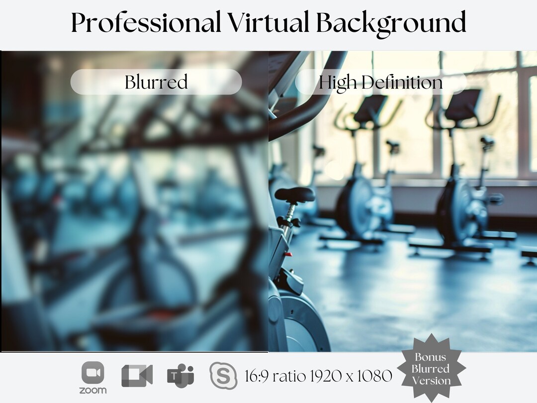 Gym Fitness Virtual Background Compatible With Zoom, Teams, Facebook ...
