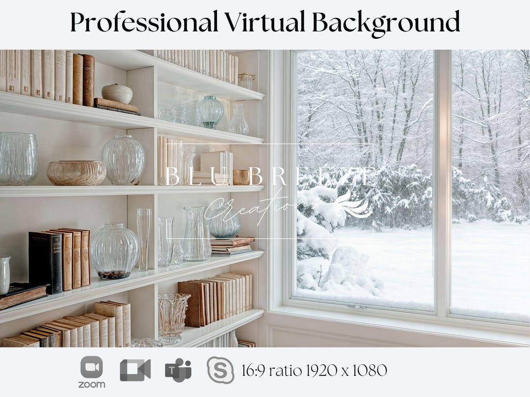 Simple Clean Winter Virtual Background for Video Calls Zoom Microsoft ...