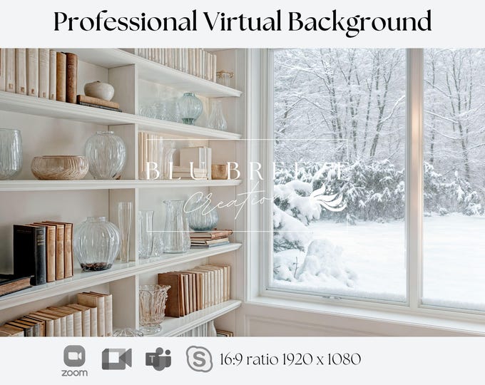 Simple Clean Winter Virtual Background for Video Calls Zoom Microsoft ...