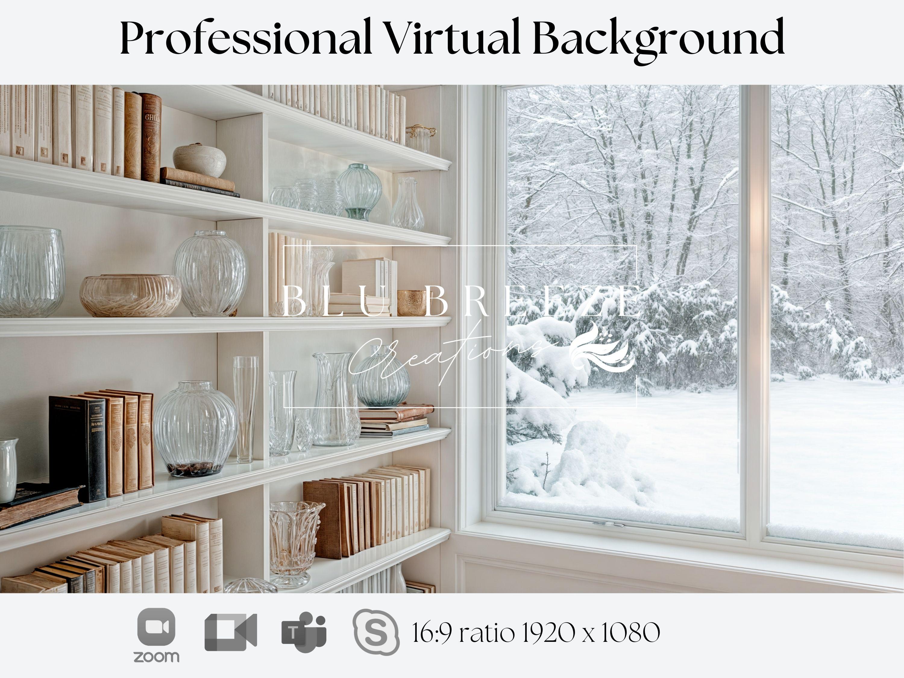 Simple Clean Winter Virtual Background for Video Calls Zoom Microsoft ...