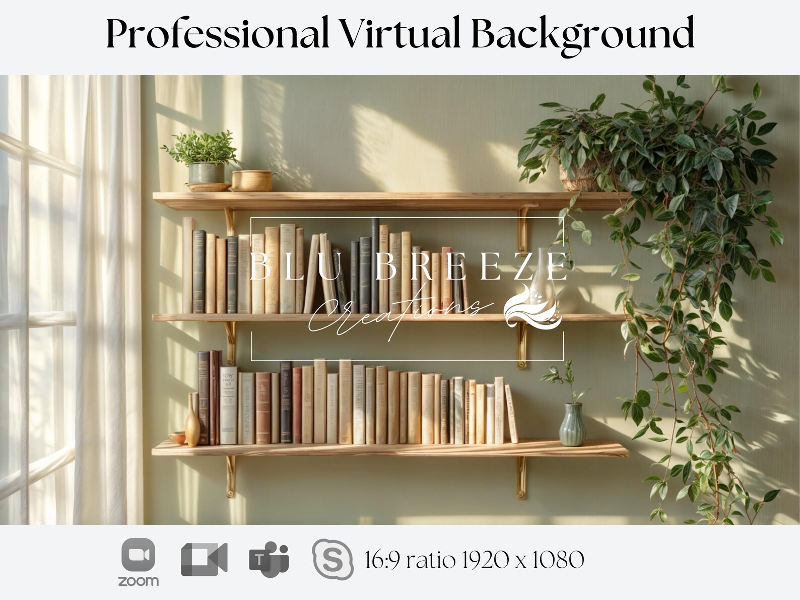 Zoom Background With Indoor Plants | Teams Webex Skype Google Meet ...