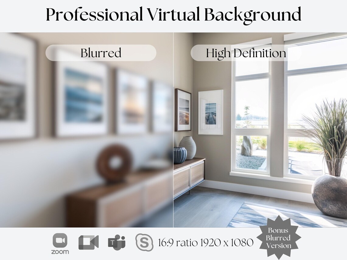Beach House Virtual Background | Compatible With Zoom, Teams, Webex ...