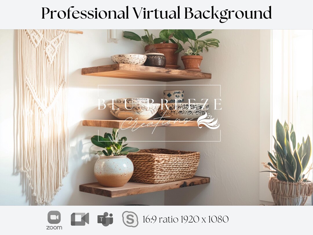 Boho Virtual Background | Compatible With Zoom, Teams, Webex, Skype ...