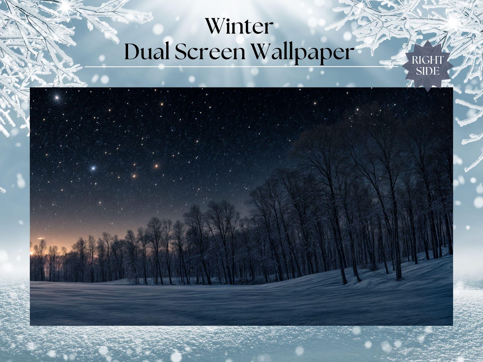 Winter Night Stars Wallpaper - 32x9 and 16x9 High-resolution Desktop ...
