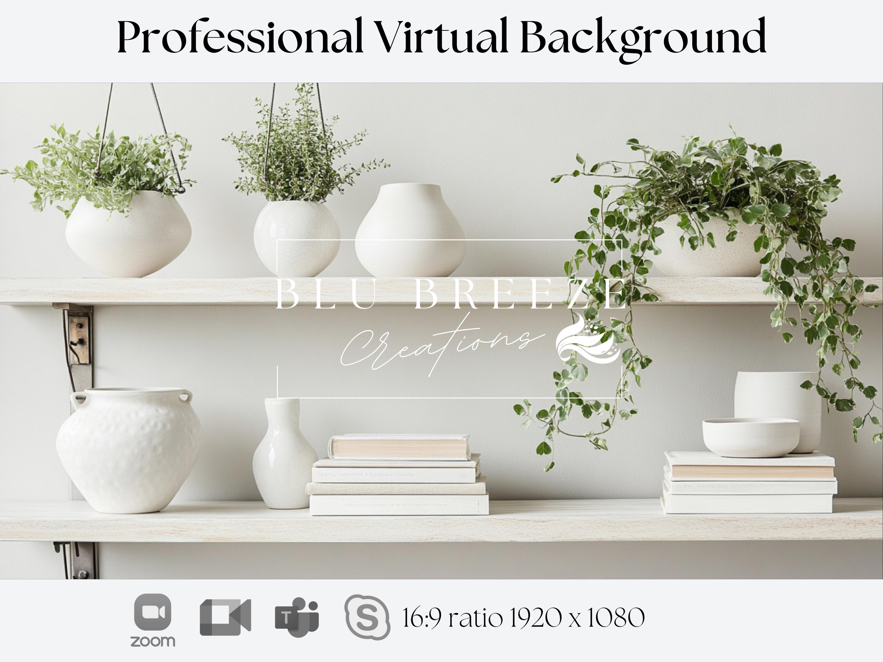Minimalist Zoom Background With Plants Virtual Background for Video ...
