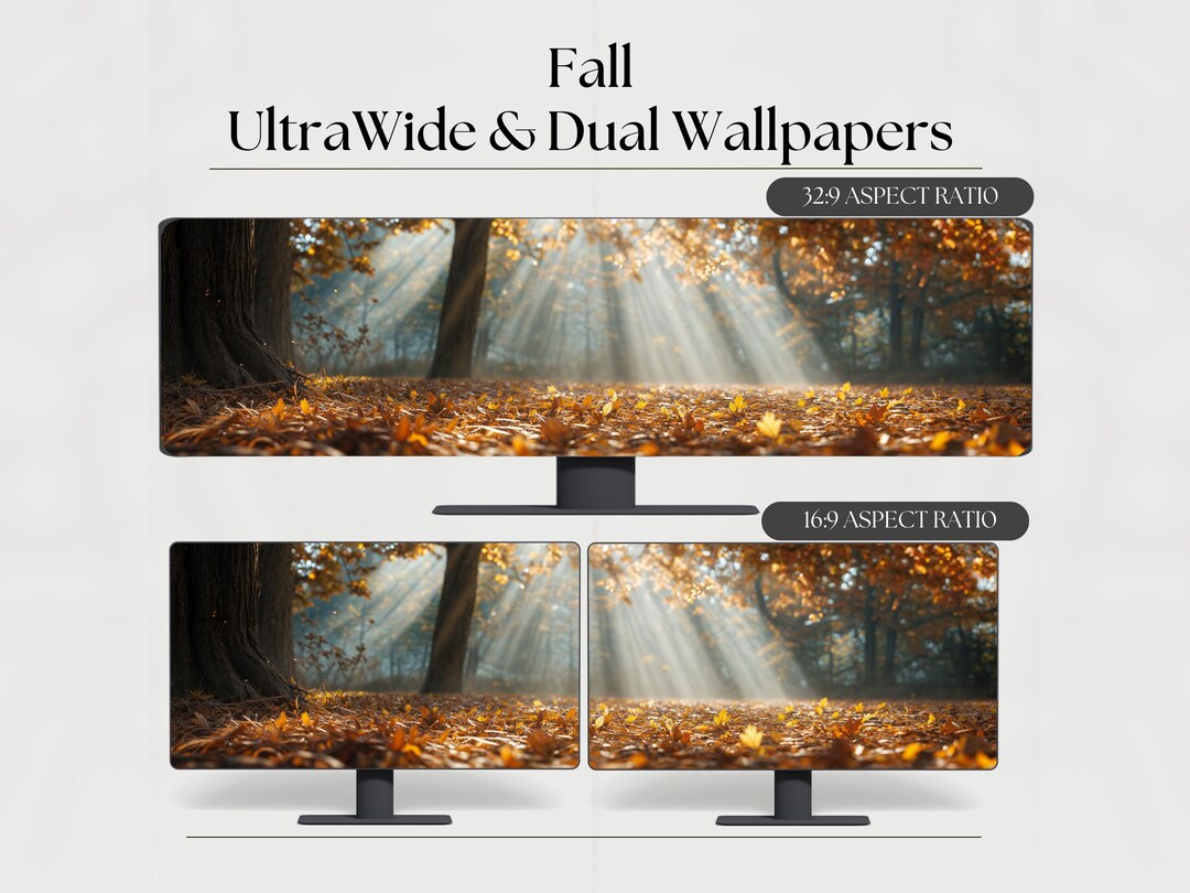 Fall Desktop Wallpaper for Ultrawide and Dual Monitors | 32x9 and 16x9 ...