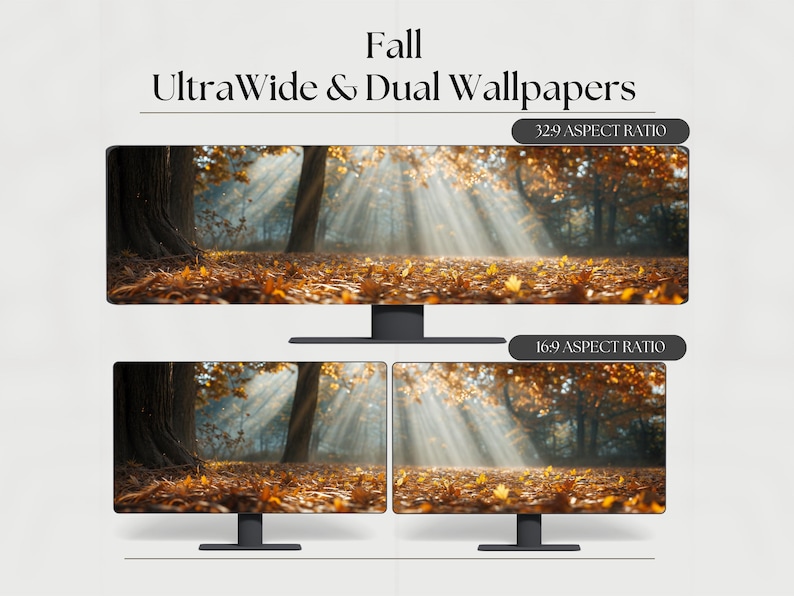 Fall Desktop Wallpaper for Ultrawide and Dual Monitors | 32x9 and 16x9 ...