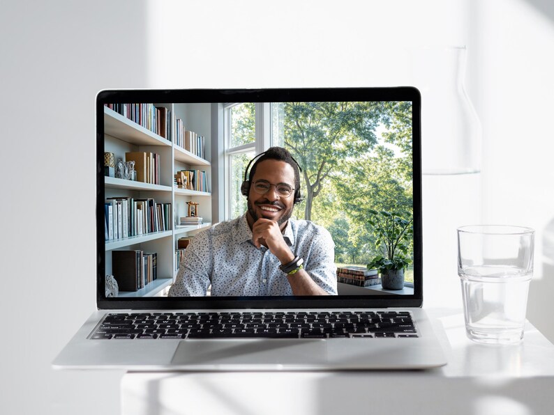 Zoom Background With Natural Light and Office Shelves – Virtual ...