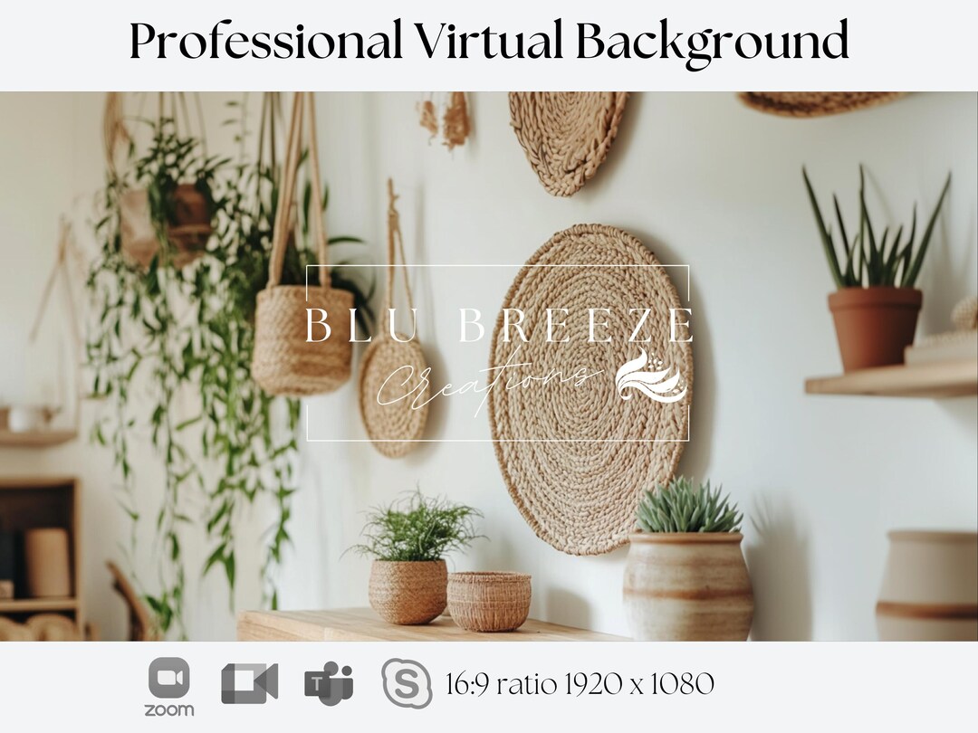Boho Virtual Background Compatible With Zoom, Teams, Webex, Skype ...