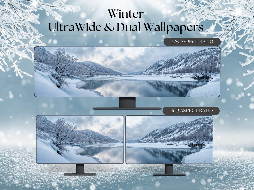 Winter Wallpaper for Ultrawide Dual Monitors High-res Snowy Desktop ...