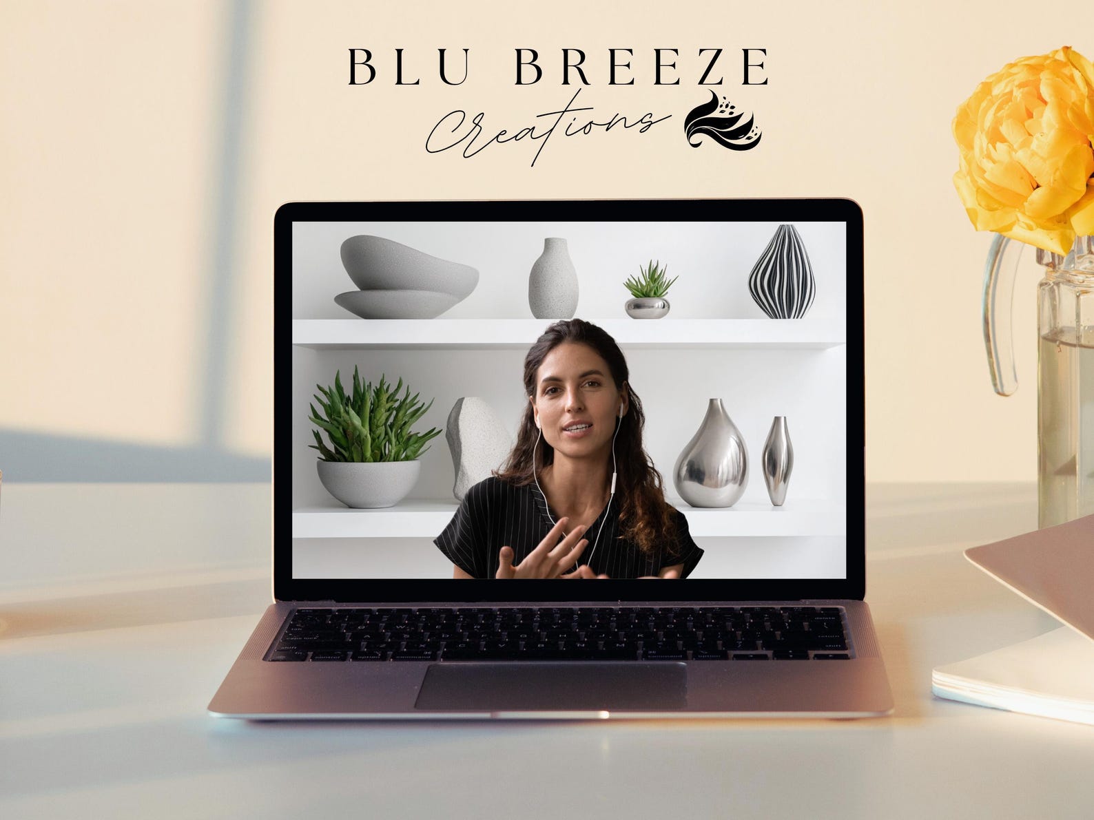 Minimalist White Zoom Virtual Background - Customizable for Video Calls ...