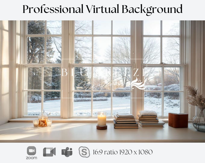 Winter Simple and Clean Virtual Background for Video Calls Zoom Teams ...