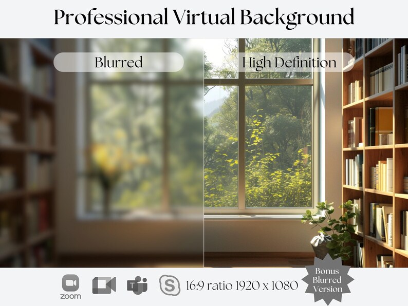 Sunny Summer Bookshelf Background | Compatible With Zoom, Teams, Webex ...