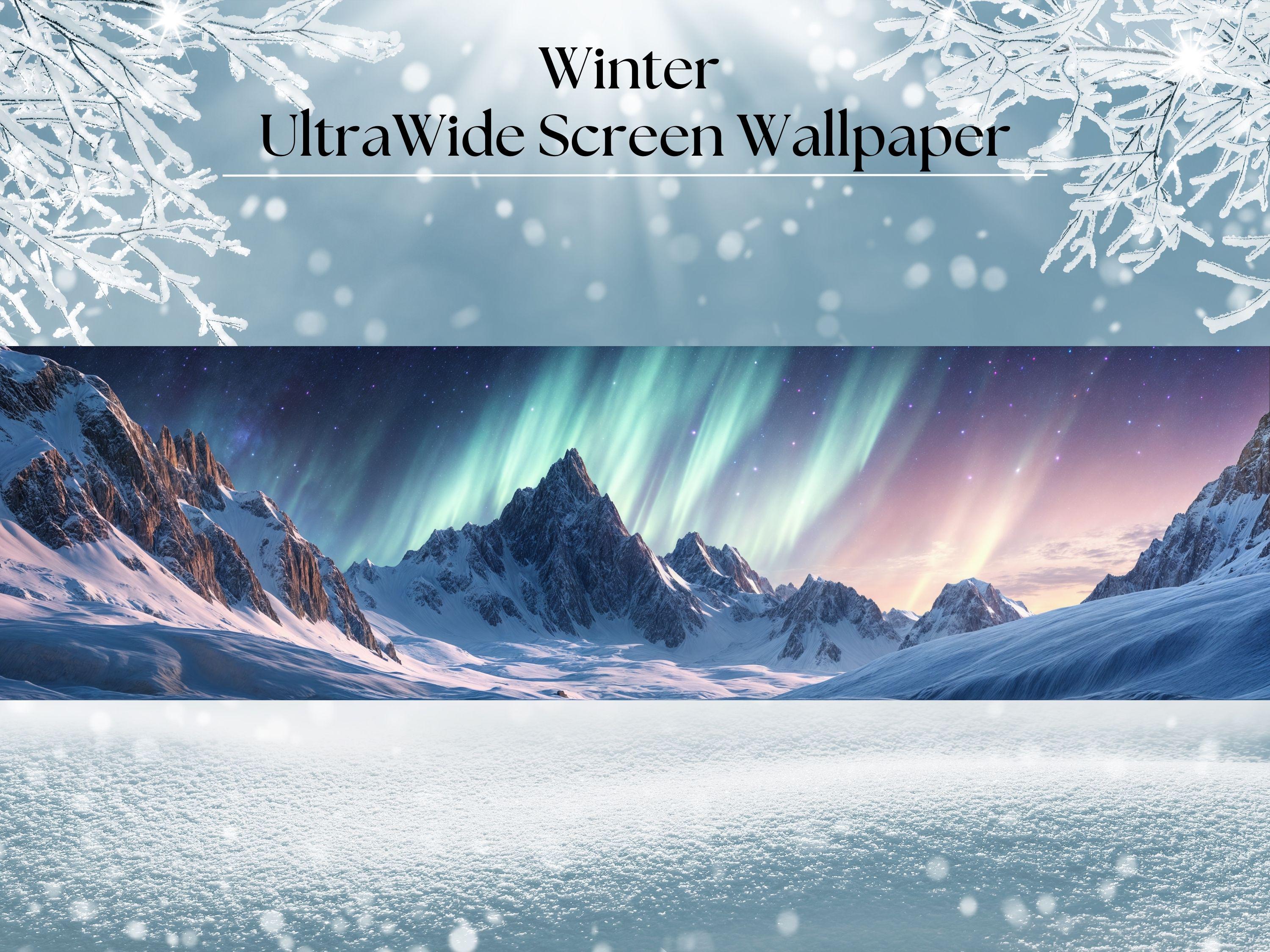 Winter Northern Lights Wallpaper High-resolution for Ultrawide Dual ...