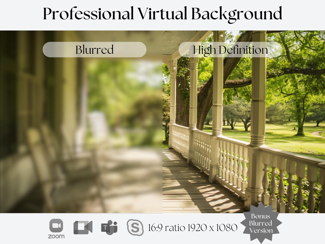 Virtual Farmhouse Porch Background for Zoom Teams Facebook Webex Skype ...