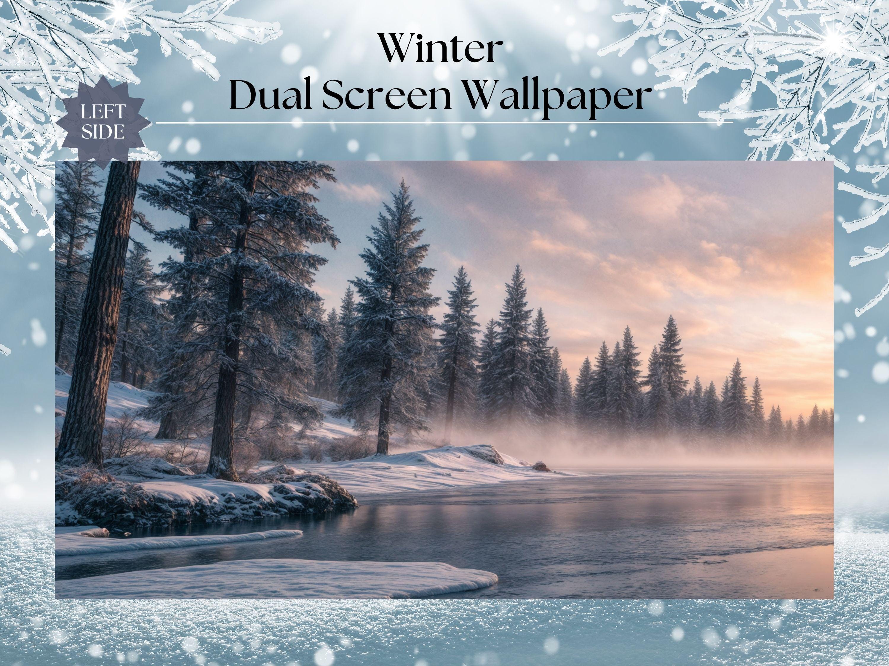 Snowy Winter Wallpaper for Ultrawide and Dual Monitors - High ...