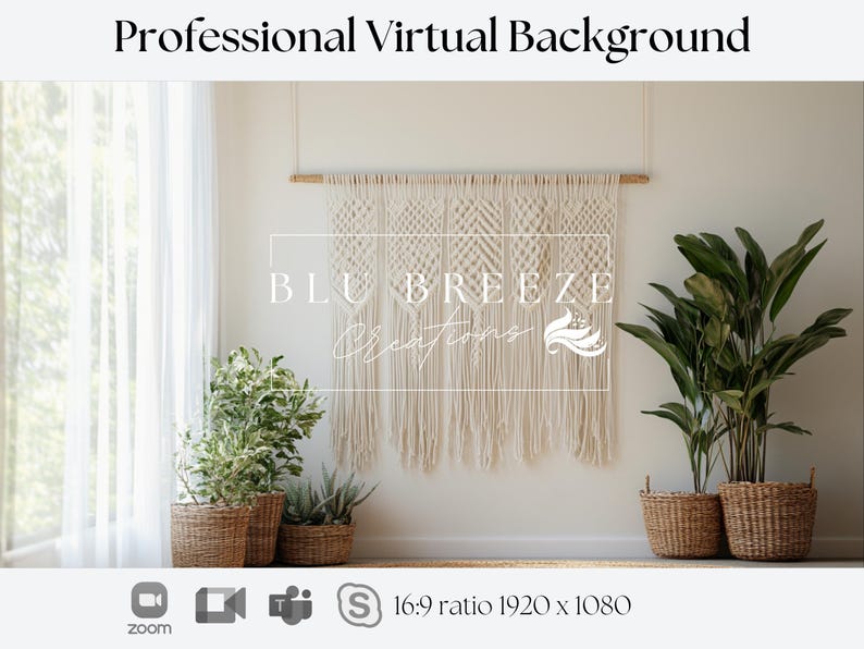 Boho Virtual Background | Compatible With Zoom, Teams, Webex, Skype ...