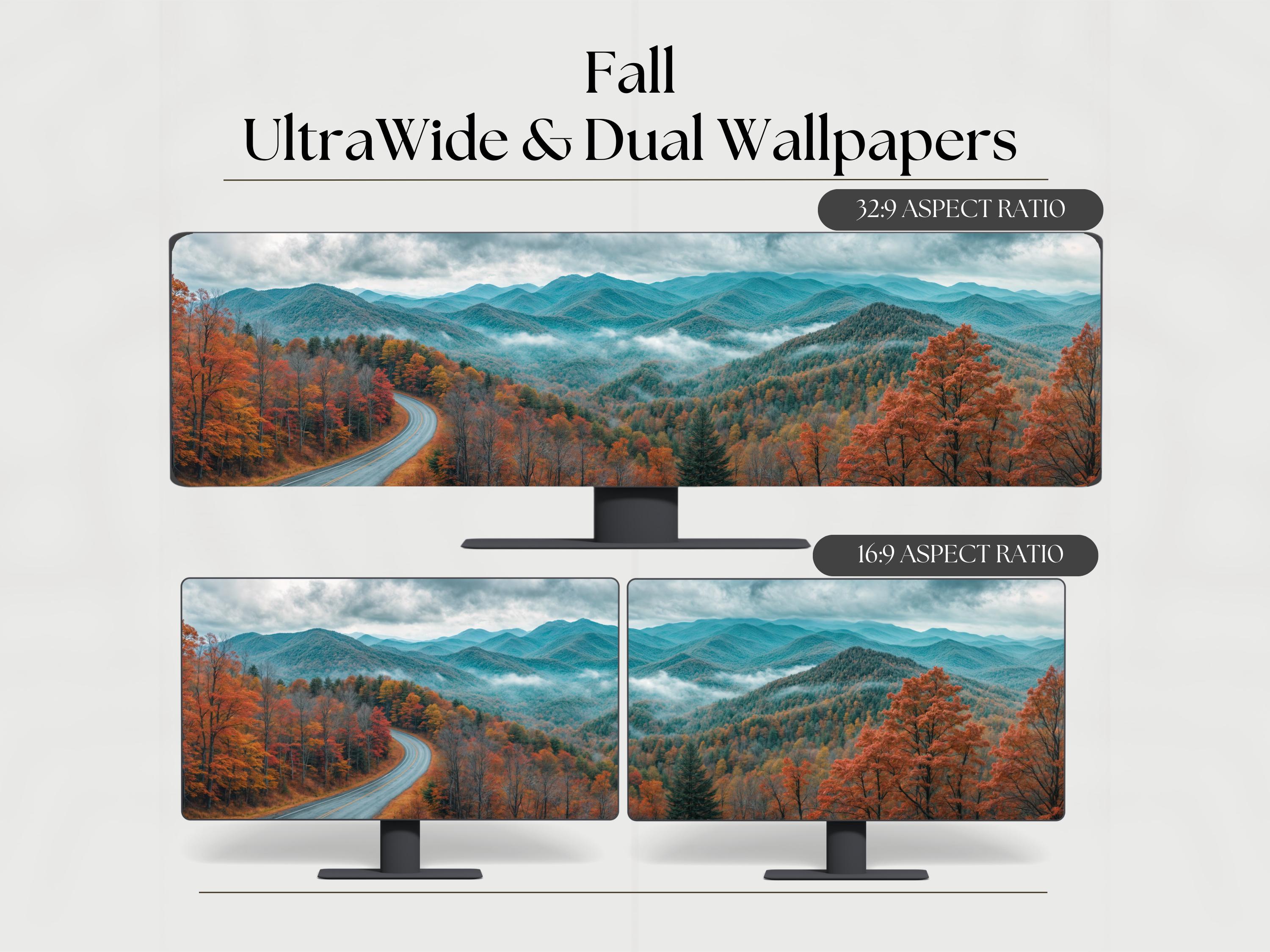 Fall Desktop Wallpaper for Ultrawide and Dual Monitors | 32x9 and 16x9 ...