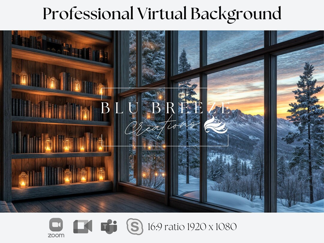 Winter Virtual Background for Video Calls Zoom Teams Webex Skype Google ...