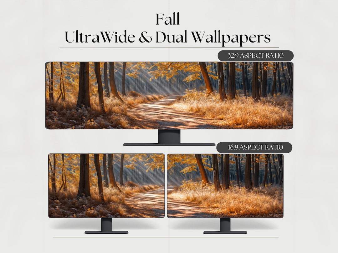 Fall Desktop Wallpaper for Ultrawide and Dual Monitors | 32x9 and 16x9 ...