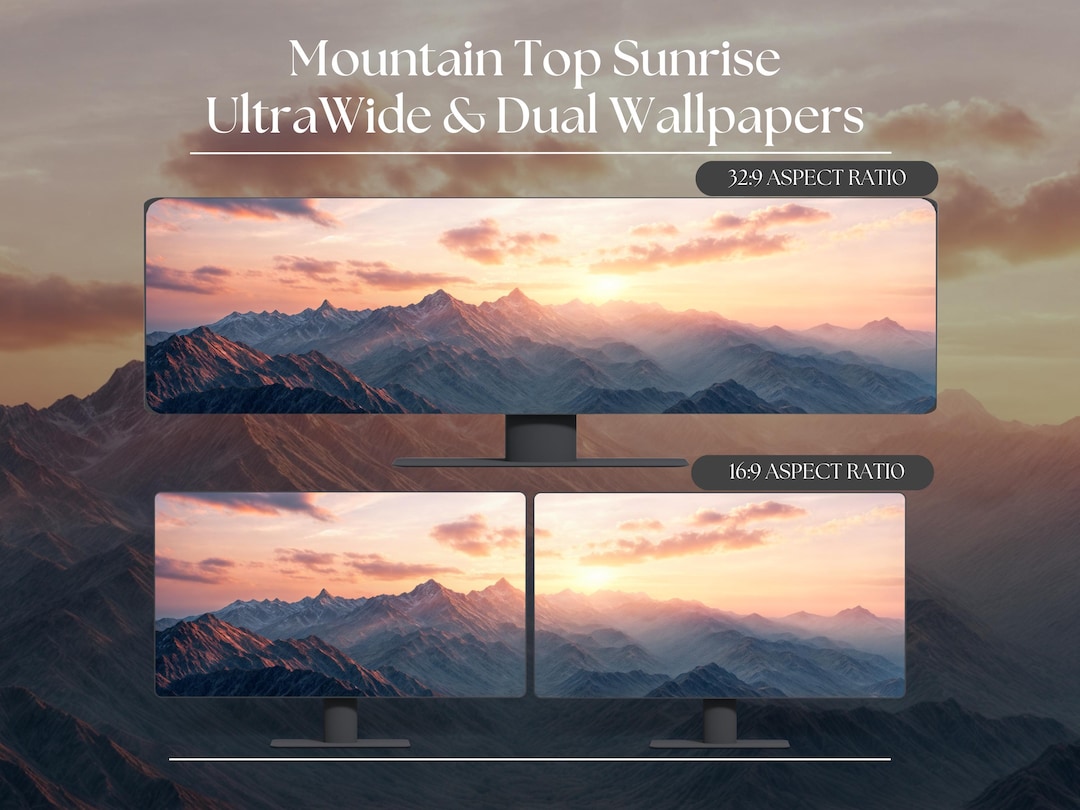Mountain Top Sunrise Ultrawide and Dual Monitor Wallpaper High ...
