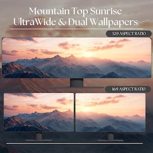 Mountain Top Sunrise Ultrawide and Dual Monitor Wallpaper High ...