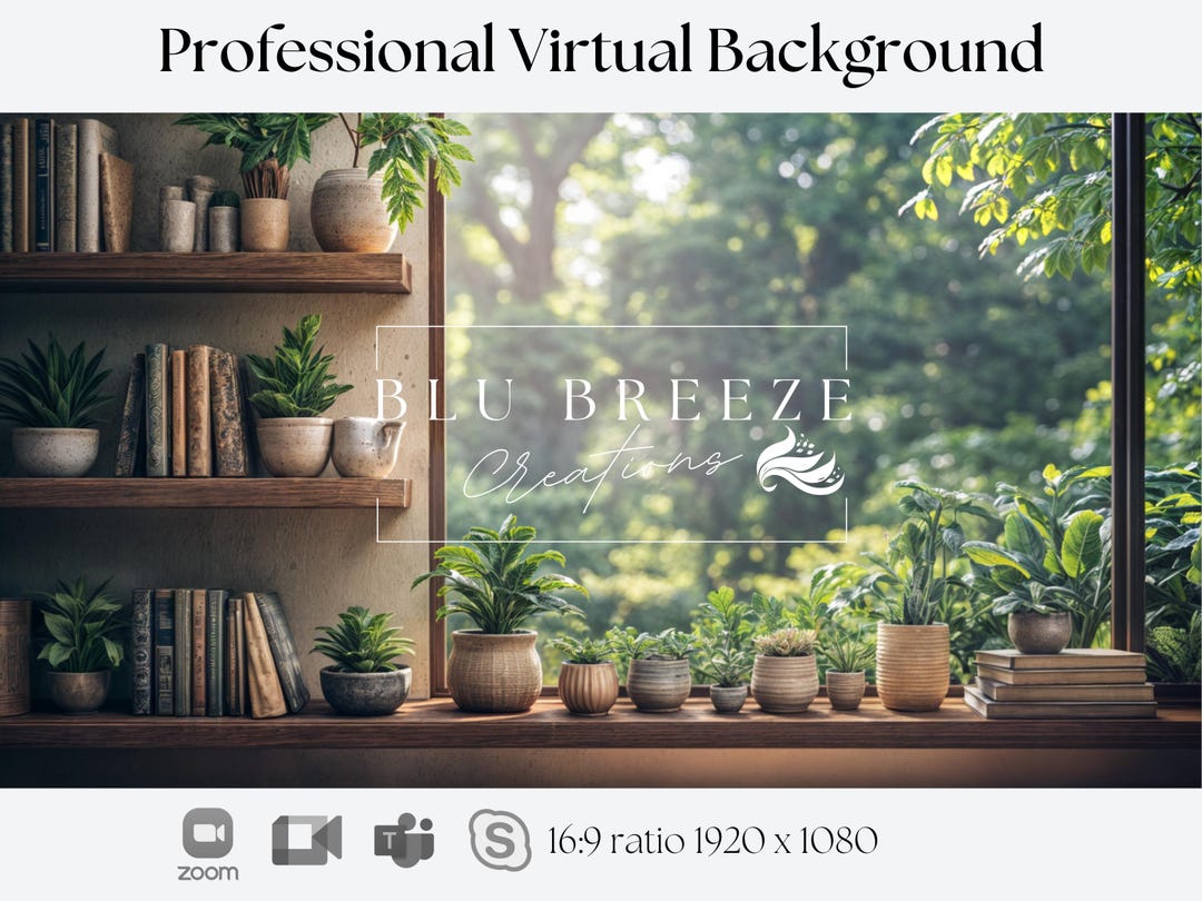 Virtual Background for Zoom Teams Webex Skype Google Meet | Plants and ...