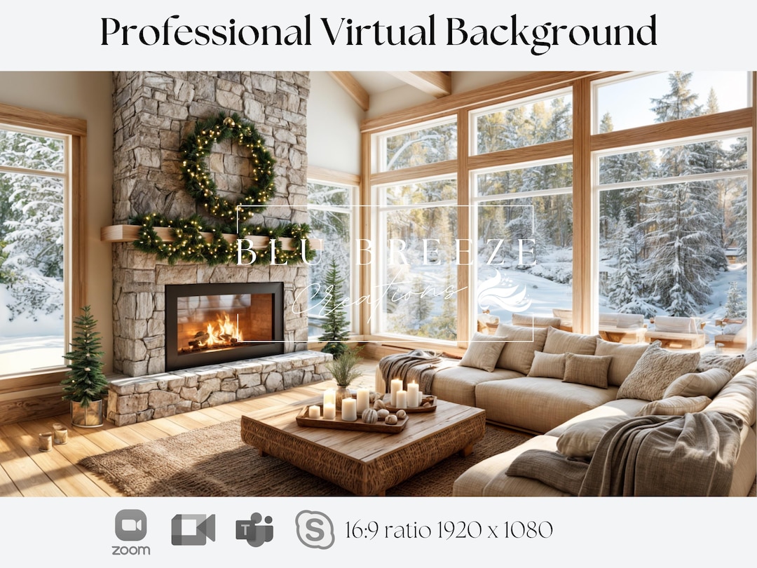 Winter Virtual Background | Compatible With Zoom, Teams, Webex, Skype ...