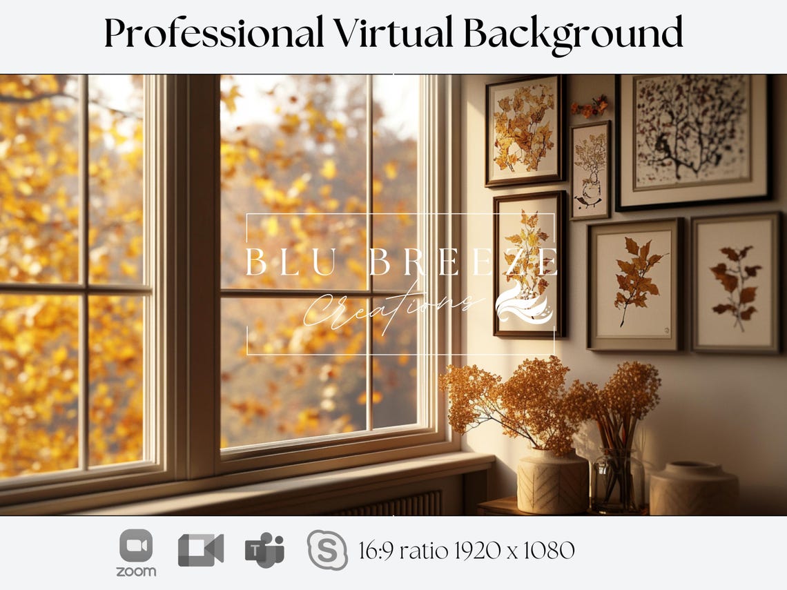 Fall Virtual Background Compatible With Zoom, Teams, Facebook, Webex ...