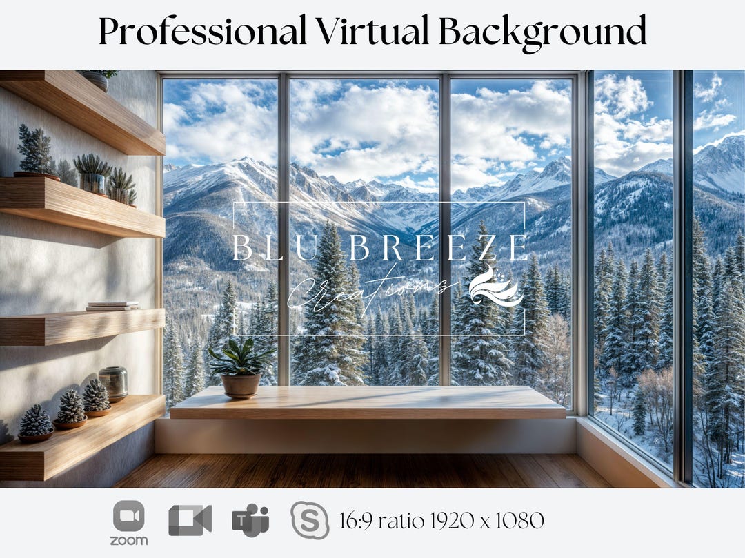 Scenic Winter Forest Virtual Background for Video Calls Zoom Teams ...