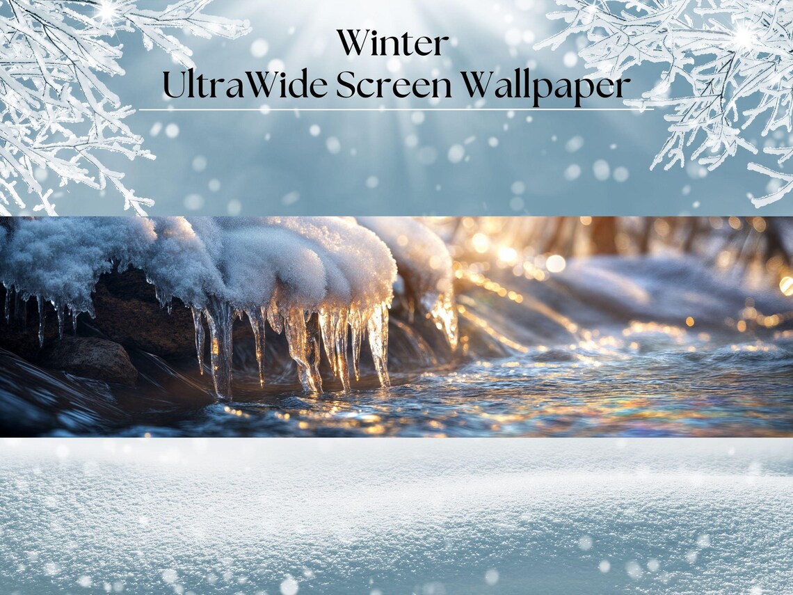 Iced Stream Winter Wallpaper for Ultrawide Dual Monitors High ...