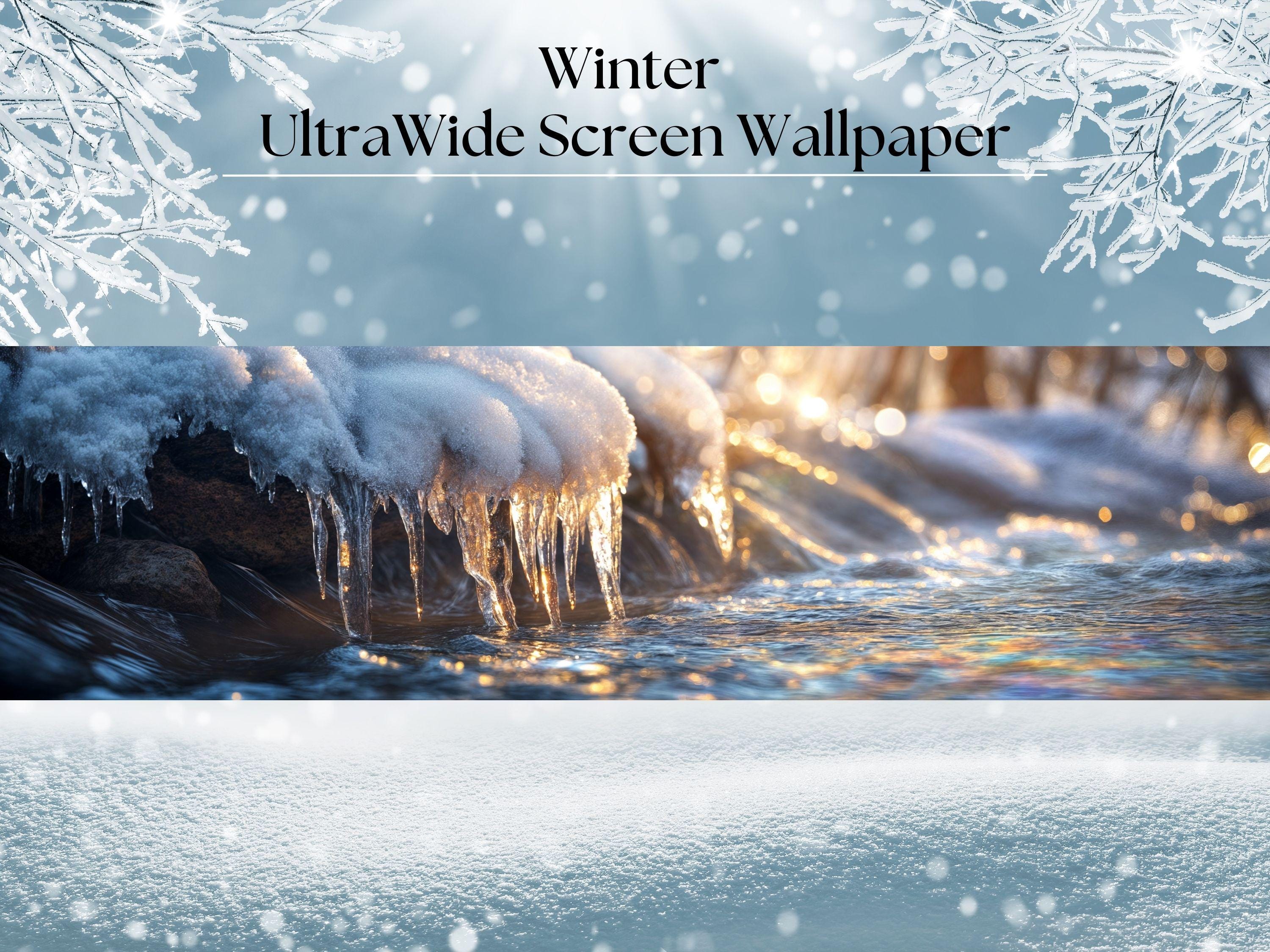 Iced Stream Winter Wallpaper for Ultrawide Dual Monitors High ...