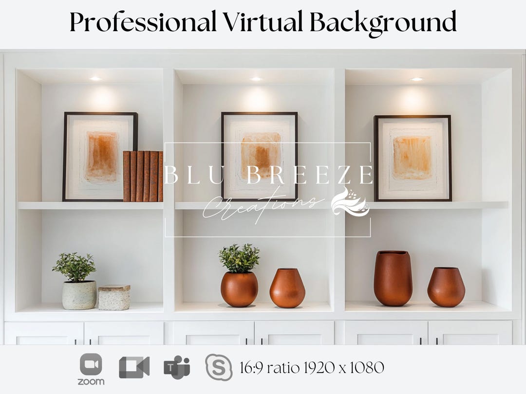 Simple Zoom Background With Recessed Lighting and Red Decor | Virtual ...