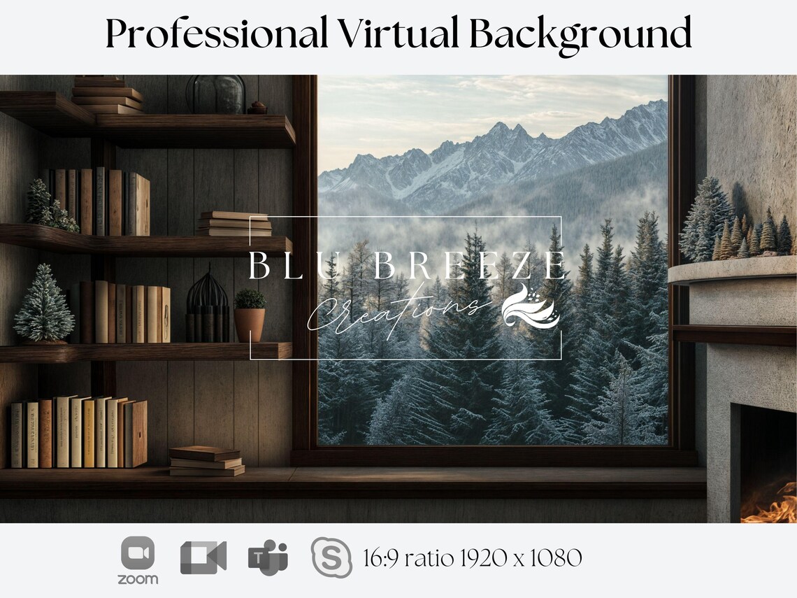 Snowy Winter Zoom Background | Virtual Background for Video Calls Zoom ...